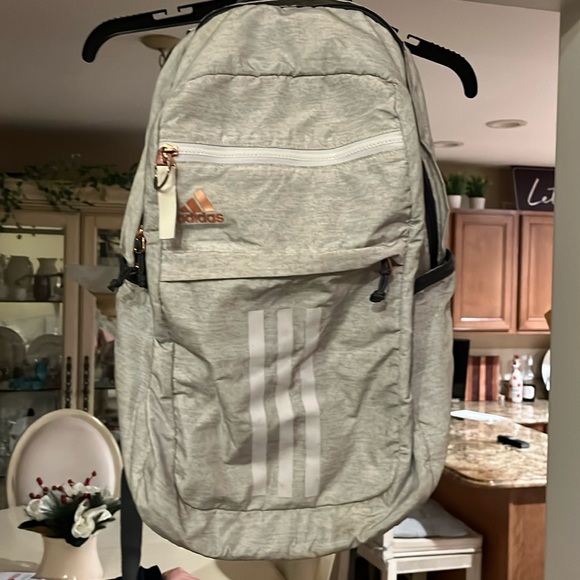 adidas | Bags | Adidas Backpack Light Grey | Poshmark